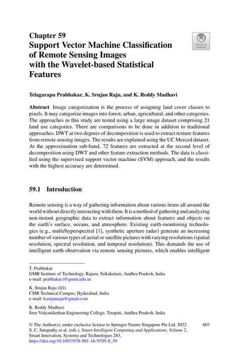 Pdf Support Vector Machine Classification Of Remote Sensing Images