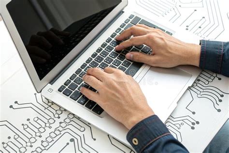 Tech In Action Bridging Human Interaction With Advanced Computer Technology Stock Illustration