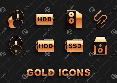 Set Hard Disk Drive Hdd Computer Mouse Uninterruptible Power Supply Ssd Card Case Of