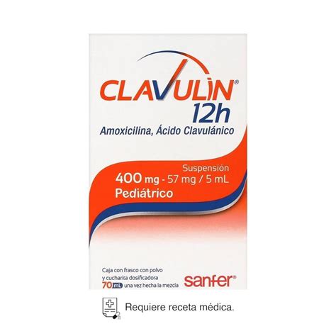 Clavulin Amoxicilina 400 Mg ácido Clavulánico 57 Mg Suspensión