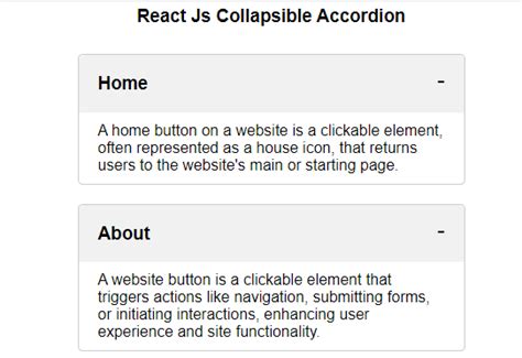 React Js Collapsible Accordion Expandable List