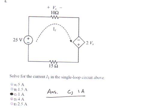 Solved Solve For The Current I In The Single Loop Chegg