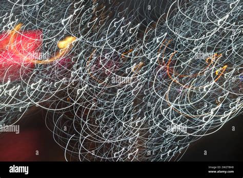 Abstract Light Pattern From Long Exposure Of Christmas Lights Light