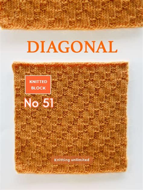 Diagonal Right Knit Purl Block 51 Knitting Unlimited