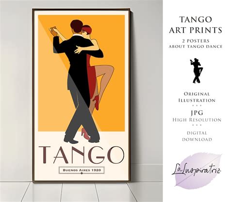 TANGO DANCERS Art Print POSTER Tango Dancers Printable Instant Download For Wall Decor Gifts