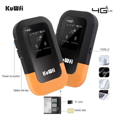 Kuwfi 4g Router 10 Users E Sim Mobile Wifi Hotspot For Traveling