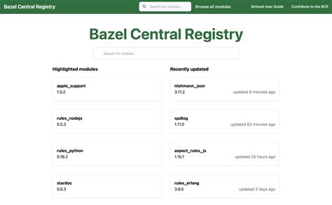 Bazel Central Registry Launched Bazel
