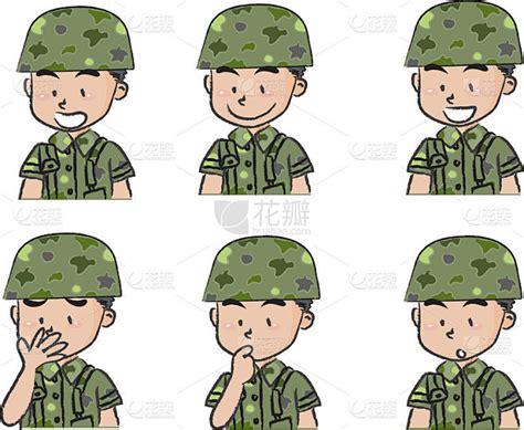 矢量卡通士兵表情包