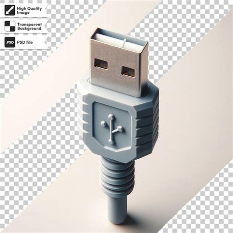 Premium Psd Psd Usb Cable On Transparent Background With Editable Mask Layer