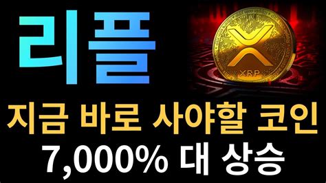 리플 Xrp 지금 바로 사야할 코인 7000 대 상승 Youtube