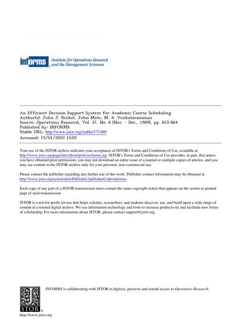 Pdf Or Practice An Efficient Decision Support System For Academic Course Scheduling
