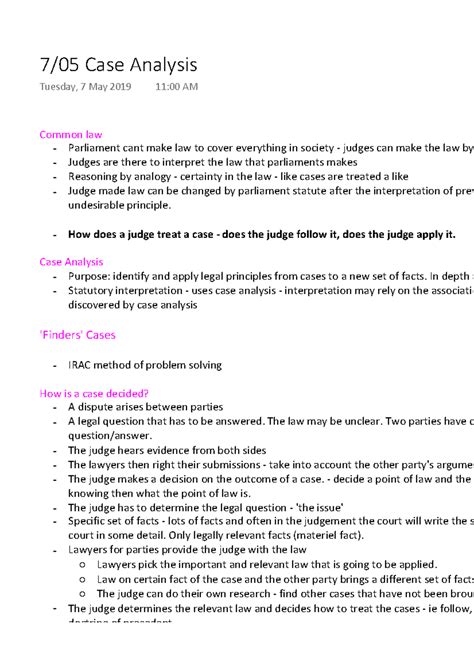 Case Analysis Case Law A Lecture 1 Warning Tt Undefined Function 32 Common Law