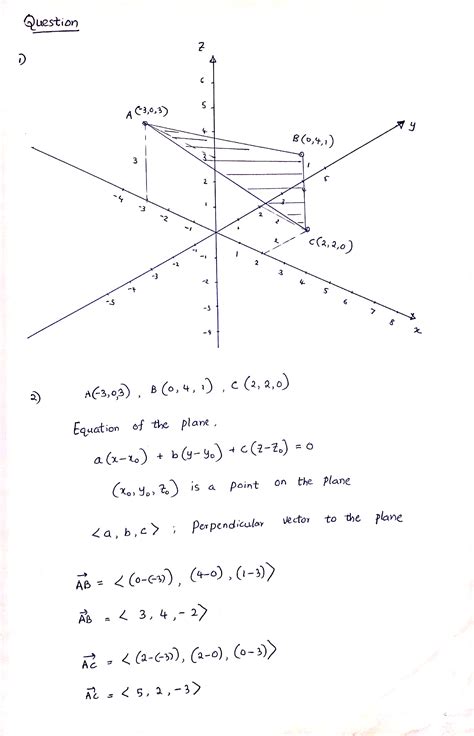 Solved 1 Plot And Label The 3 Points In Space A 3 0 3 B 0 4 1 Course Hero