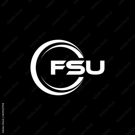 Fsu Letter Logo Design With Black Background In Illustrator Vector