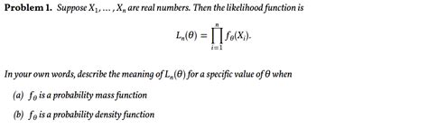 Solved Problem 1 Suppose X1 Xn Are Real Numbers Then The Chegg Com