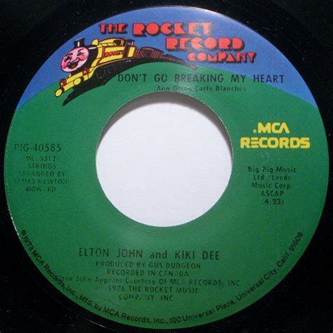 Elton John And Kiki Dee Dont Go Breaking My Heart 1976 Vinyl Discogs