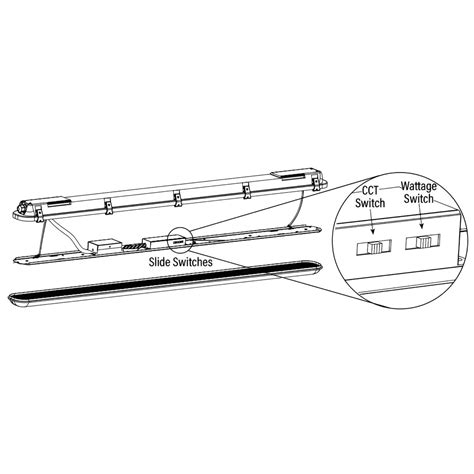 8ft Led Vapor Tight Fixture 90w 75w 65w Selectable Wattage And Cct 11 Sunco Lighting