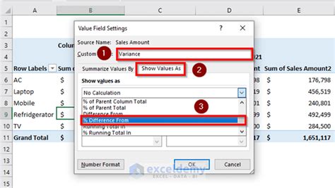 How To Calculate Variance Percentage In Pivot Table Printable Forms
