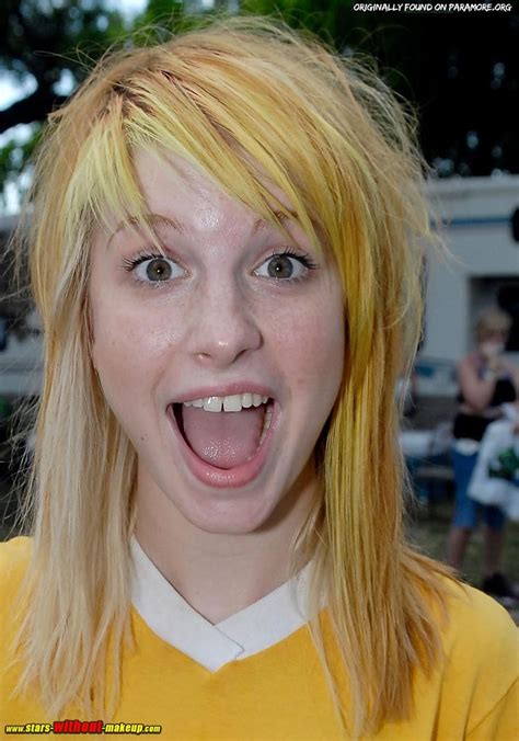 Hayley Williams Paramore Singer Without Makeup Nakedfaceproject Purple Hair Streaks Yellow