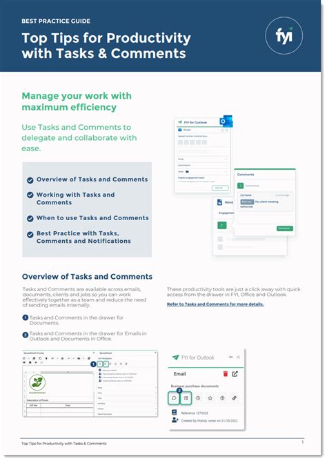 Best Practice Guide For Tasks And Comments FYI