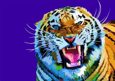 Roaring Tiger Vector Colours Version By Elviranl On Deviantart