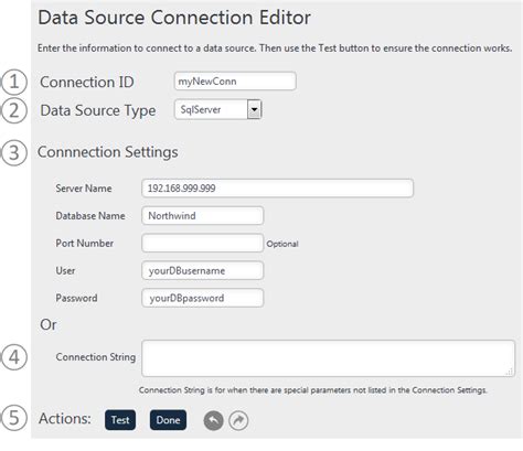 Managing Data Source Connections Logi Analytics