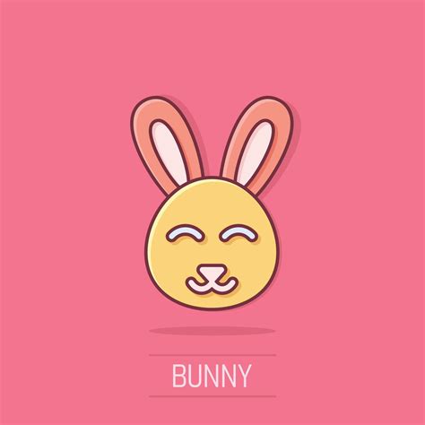 Rabbit Icon In Comic Style Bunny Cartoon Vector Illustration On
