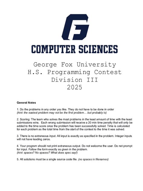 Fillable Online Hs Programming Contest Problem Statements Fax Email Print Pdffiller