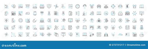 Lean Startup Vector Line Icons Set Lean Startup Iterate MVP Agile KPI Prototype