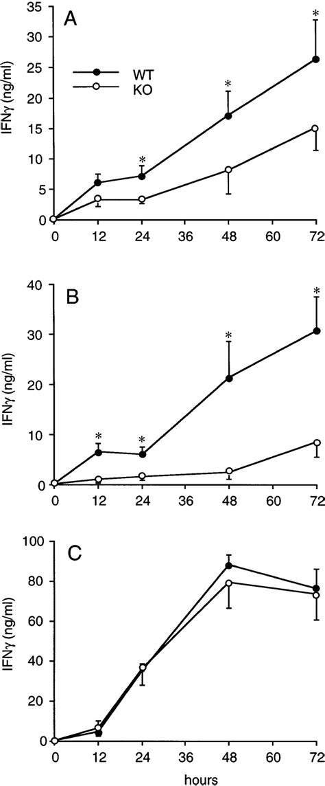Time Course Of Ifn Production In Splenocytes From Wt And Ice Deficient
