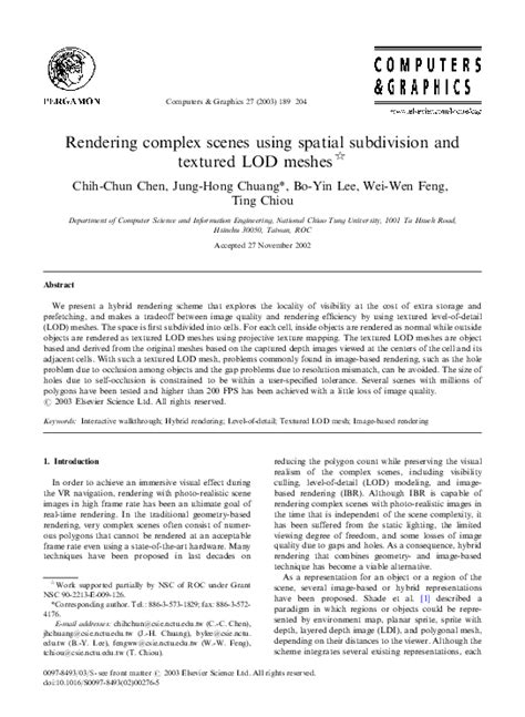 pdf rendering complex scenes using spatial subdivision and textured lod meshes