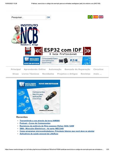 Práticas Exercícios E Código De Exempl Alógicas Adc Do Arduino