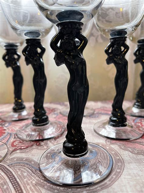 Original 1931 Cambridge Glass Statuesque Nudes 3011 Black Etsy