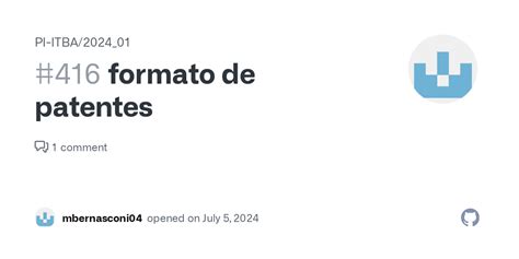 Formato De Patentes Issue 416 PI ITBA 2024 01 GitHub