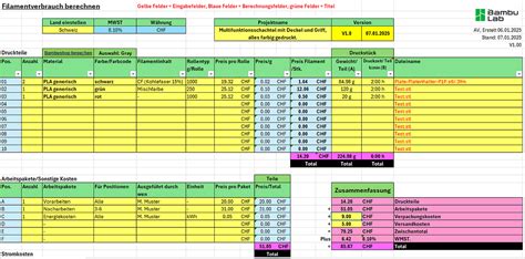 Filament Calculator Excel Template Job Calculation Bambu Filament And Accesories Bambu Lab