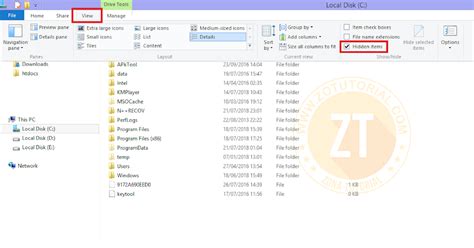 Menampilkan Folder Tersembunyi Hidden File Di Windows 8 1 10 Zotutorial