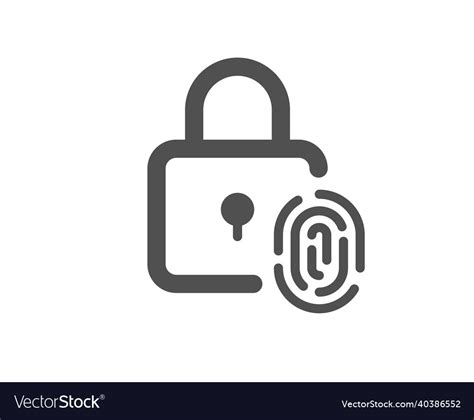 Fingerprint Lock Icon Finger Print Scan Sign Vector Image