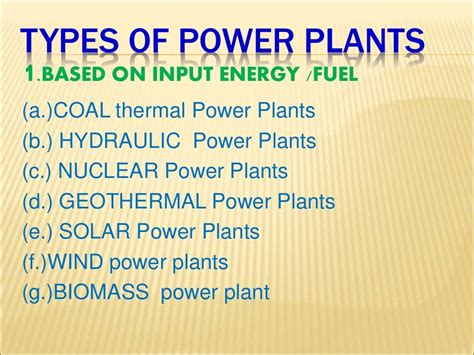 Types Of Power Plants