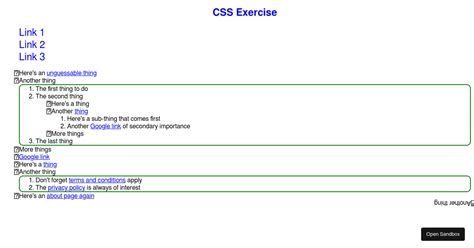 Css Exercise Codesandbox