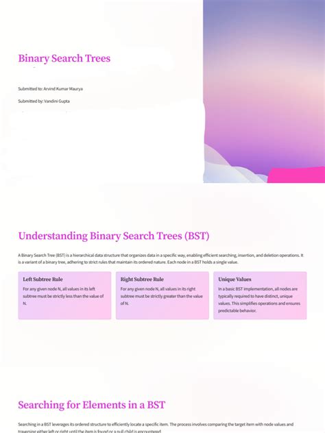 Binary Search Trees Foundations And Applications Pdf Algorithms