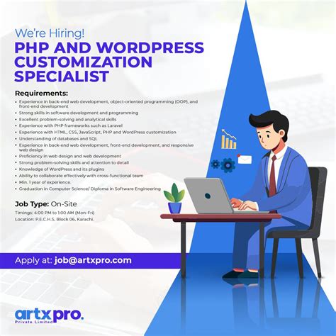 artxpro private limited on linkedin we are hiring php and wordpress customization…