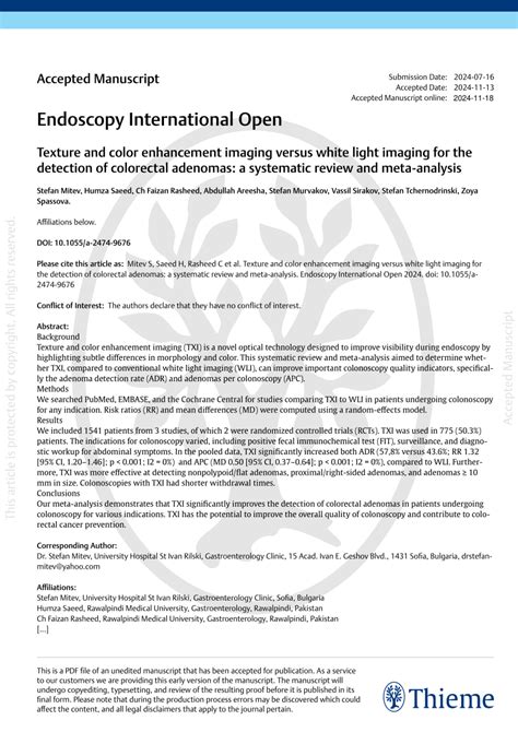 Pdf Texture And Color Enhancement Imaging Versus White Light Imaging For The Detection Of