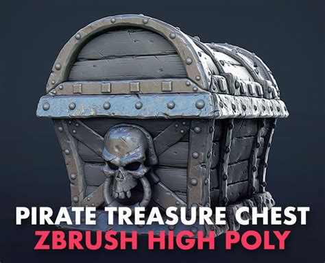 D Pirate Treasure Chest High FlippedNormals