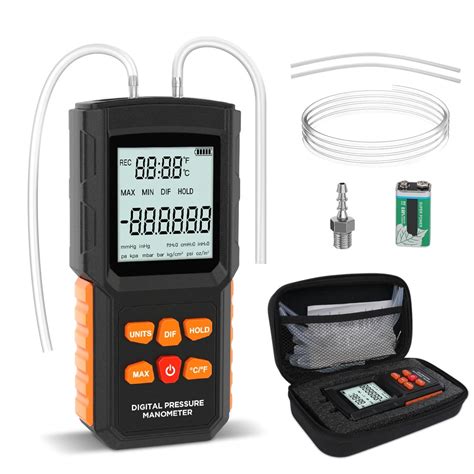 Upgraded Manometer 100Kpa 14 5Psi Wide Range Manometer Gas Pressure Tester Dual Port Digital