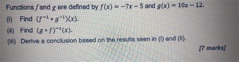 solved functions f and g are defined by f x −7x−5 and