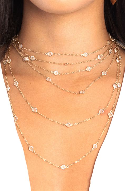 Saachi Crystal Layered Necklace Nordstromrack