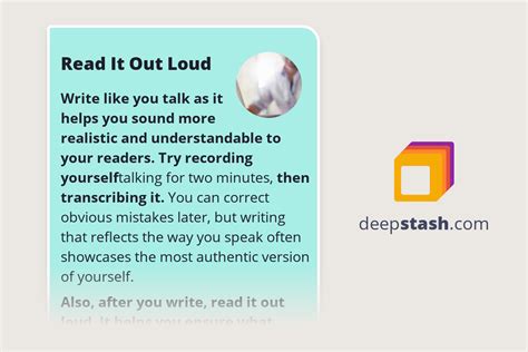 Read It Out Loud Deepstash