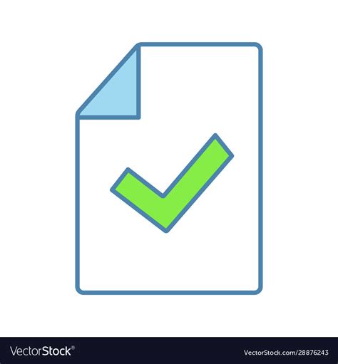 Document Verification Color Icon Royalty Free Vector Image