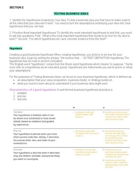 Testing Business Ideas Pdf Hypothesis Experiment