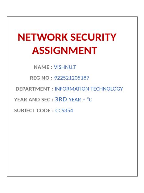 Network Security Assignment Pdf Computer Security Security